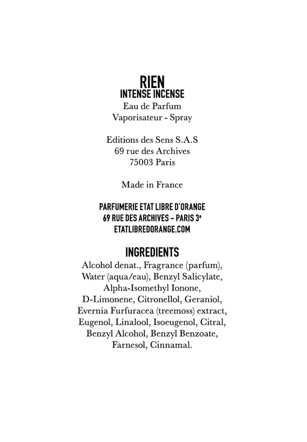 Rien Intense Incense - Eau de Parfum | Etat Libre d'Orange